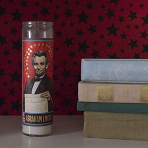 Abraham Lincoln Secular Saint Candle - 8.5 Inch Tall Glass Prayer Votive - Made in The USA