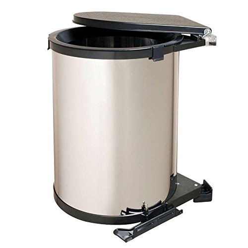 Real Solutions 21.5 in. H x 13.50 in. W x 13.5 in. D Chrome Plastic in-Cabinet Pivot Out Trash Can