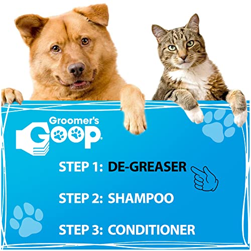 Groomer's GOOP Pet De-Greaser with Vitamin E and Aloe Vera - Degreaser Cream for Dogs, Puppy, Cat, and Kitten - Oil and Stain Remover for Pets Fur and Coat - 4.5 Pounds