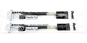 2 pk pentel lrn7-a energel refills, 0.7 mm medium needle tip, black