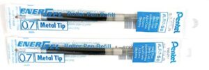 2 pk pentel lr7-s energel refills, 0.7 mm medium, sky blue