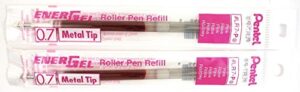 2 pk pentel lr7-p energel refills, 0.7 mm medium, pink