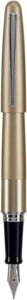 pilot metropolitan collection fountain pen, gold barrel, classic design, fine nib, black ink (91112)