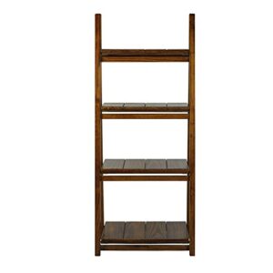 Casual Home Manhasset Slatted 4-Shelf Folding Bookcase-Warm Brown