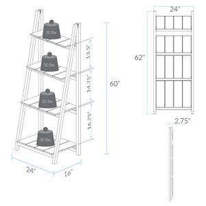 Casual Home Manhasset Slatted 4-Shelf Folding Bookcase-Warm Brown