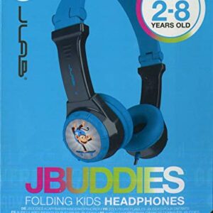 JLAB JBuddies Folding Kids Wired Headphones | Toddler Headphones | Noise Isolation | Kids Safe | Volume Limiting Headphones | Headphones for Children | Gray/Blue