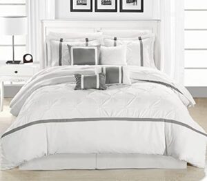 chic home 8 piece vermont comforter set, king, white