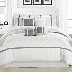 Chic Home 8 Piece Vermont Comforter Set, King, White