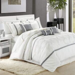 Chic Home 8 Piece Vermont Comforter Set, King, White