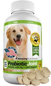 amazing probiotics for dogs eliminates diarrhea and gas with hip joint pain relief, 120 chews