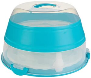 prepworks by progressive collapsible cupcake and cake carrier, 24 cupcakes, 2 layer, easy to transport muffins, cookies or dessert to parties - teal - in amazon frustration free