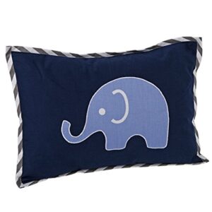 bacati - elephants blue/grey dec pillow