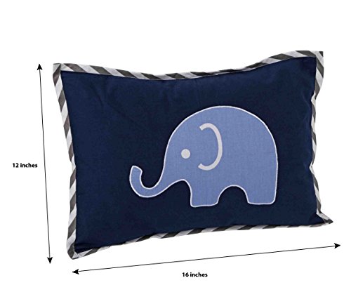 Bacati - Elephants Blue/Grey Dec Pillow