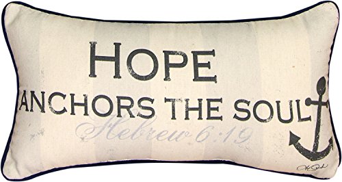 Manual Woodworkers & Weavers Inspirational Throw Pillow, 17 x 9, Hope Anchors The Soul