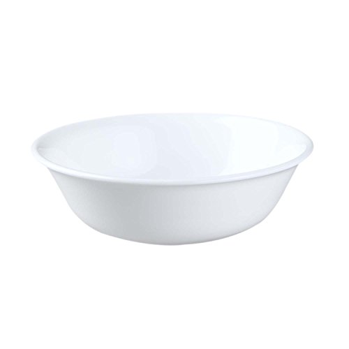 Corelle 3125 Vitrelle Glass Winter Frost Cereal Bowl, White, 18 oz, Pack of 6