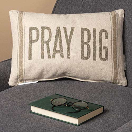 Primitives by Kathy 21659 Light Striped Pillow, 15 x 10-Inches, Pray Big