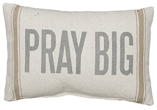 Primitives by Kathy 21659 Light Striped Pillow, 15 x 10-Inches, Pray Big