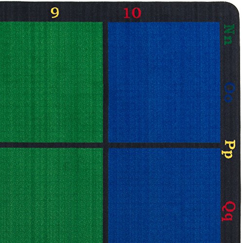 Flagship Carpets Learning Grid Colorful Numbers and Letters Kids Seating Area Rug for Classroom, Play Area Mat, Home Learning or Kids Room Carpet, 5'10" x 8'4", Seats 24