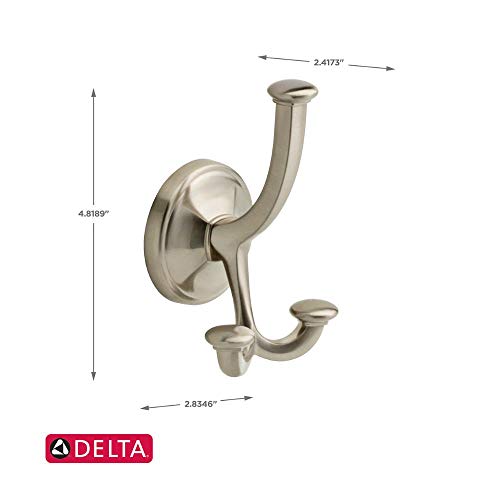 Delta Portman Triple Robe Hook in Satin Nickel