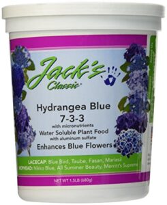 j r peters inc 59324 jacks classic no. 7-3-3 hydrangea fertilizer, blue (1.5 lb)