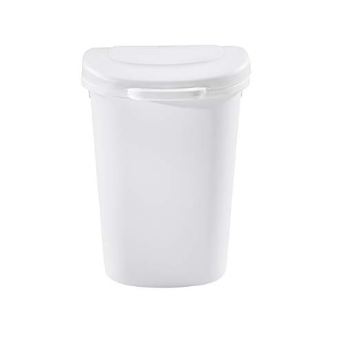 Rubbermaid Touch Top Lid Trash Can for Home, Kitchen, and Bathroom Garbage, 13 Gallon Garbage Can, Waste Basket, White