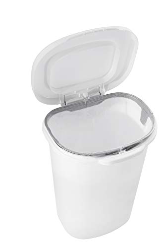 Rubbermaid Touch Top Lid Trash Can for Home, Kitchen, and Bathroom Garbage, 13 Gallon Garbage Can, Waste Basket, White