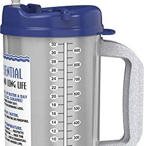 32 oz Insulated Cold Drink Hospital Mug with Blue Lid | Water Essential Travel Mug