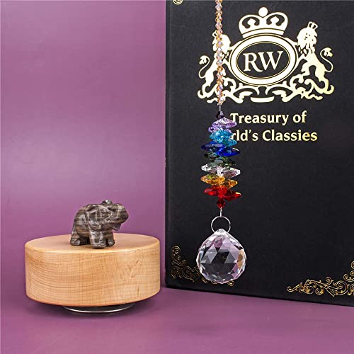 H&D 30mm Chandelier Crystals Ball Prisms Rainbow Octogon Chakra Suncatcher for Gift