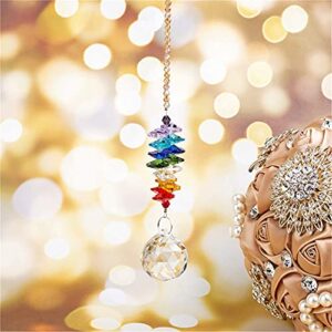 H&D 30mm Chandelier Crystals Ball Prisms Rainbow Octogon Chakra Suncatcher for Gift