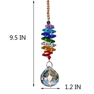 H&D 30mm Chandelier Crystals Ball Prisms Rainbow Octogon Chakra Suncatcher for Gift