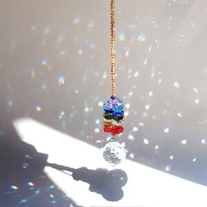 H&D 30mm Chandelier Crystals Ball Prisms Rainbow Octogon Chakra Suncatcher for Gift