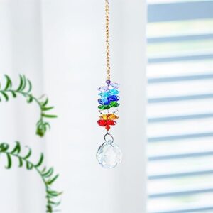 H&D 30mm Chandelier Crystals Ball Prisms Rainbow Octogon Chakra Suncatcher for Gift