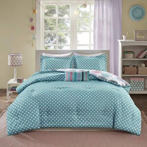 Mi Zone Carly Comforter Set, Doodled Circles Polka Dots Bed Sets– Ultra Soft Microfiber Teen Bedding For Girls Bedroom, Twin/Twin XL, Teal Purple 3 Piece