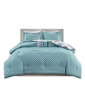 Mi Zone Carly Comforter Set, Doodled Circles Polka Dots Bed Sets– Ultra Soft Microfiber Teen Bedding For Girls Bedroom, Twin/Twin XL, Teal Purple 3 Piece