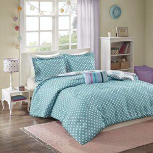 Mi Zone Carly Comforter Set, Doodled Circles Polka Dots Bed Sets– Ultra Soft Microfiber Teen Bedding For Girls Bedroom, Twin/Twin XL, Teal Purple 3 Piece