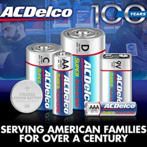 ACDelco 8-Count 9 Volt Batteries, Maximum Power Super Alkaline Battery, 7-Year Shelf Life, Reclosable Packaging