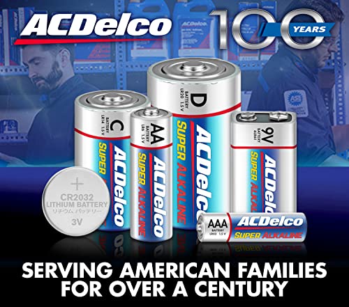 ACDelco 8-Count 9 Volt Batteries, Maximum Power Super Alkaline Battery, 7-Year Shelf Life, Reclosable Packaging