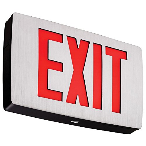 Lithonia Lighting LQC 1 R EL N LED Exit Sign Emergency with Red Letters,3 watts, Black