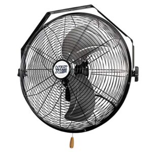 maxx air wall mount fan, commercial grade for garage, shop, easy operation and powerful cfm (18" residential wall mount)