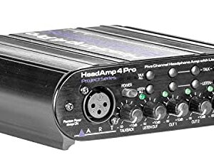 ART HeadAMP 4 Pro Five Channel Headphone Amplifier with Talkback (HEADAMP4PRO)