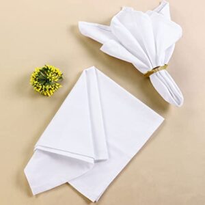 Utopia Kitchen White Cloth Napkins [12 Pack, 18x18 Inch] Cotton Blend Washable and Reusable Table Dinner Napkins for Hotel, Lunch, Restaurant, Weddings, Event and Parties