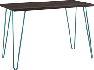 ameriwood home owen retro desk, espresso/teal