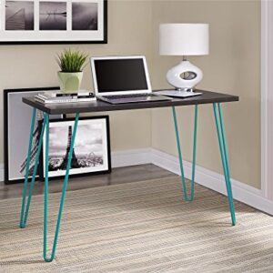 Ameriwood Home Owen Retro Desk, Espresso/Teal