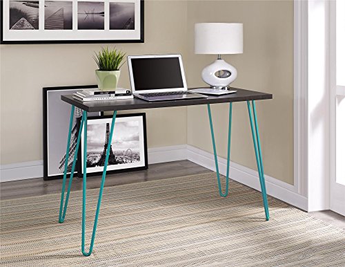 Ameriwood Home Owen Retro Desk, Espresso/Teal