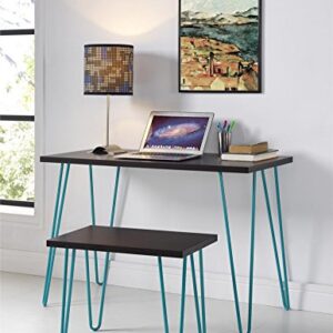 Ameriwood Home Owen Retro Desk, Espresso/Teal