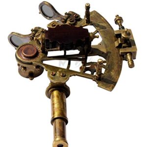 MARINE ART HANDICRAFTS '' Brass Sextant with Compass for Birthday, Wedding, Baptism, Mother's Day, Father's Day, Partner, Best Man, Anniversary, Farewell, Graduation, C-3082