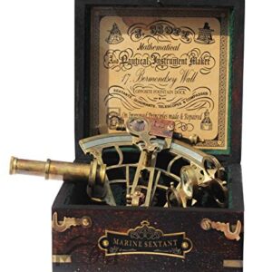 MARINE ART HANDICRAFTS '' Brass Sextant with Compass for Birthday, Wedding, Baptism, Mother's Day, Father's Day, Partner, Best Man, Anniversary, Farewell, Graduation, C-3082