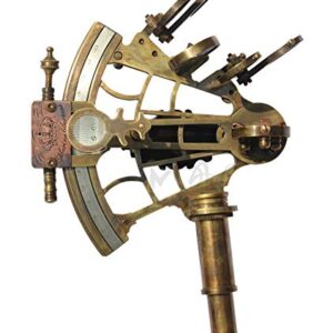 MARINE ART HANDICRAFTS '' Brass Sextant with Compass for Birthday, Wedding, Baptism, Mother's Day, Father's Day, Partner, Best Man, Anniversary, Farewell, Graduation, C-3082