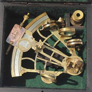 MARINE ART HANDICRAFTS '' Brass Sextant with Compass for Birthday, Wedding, Baptism, Mother's Day, Father's Day, Partner, Best Man, Anniversary, Farewell, Graduation, C-3082