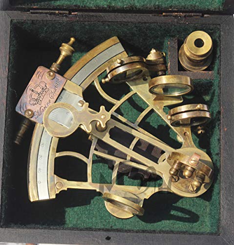 MARINE ART HANDICRAFTS '' Brass Sextant with Compass for Birthday, Wedding, Baptism, Mother's Day, Father's Day, Partner, Best Man, Anniversary, Farewell, Graduation, C-3082